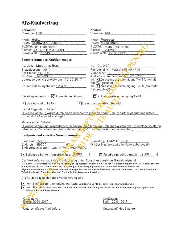 Contract Germania Kaufvertrag Model2 | PDF