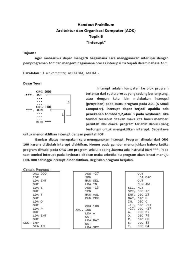 Praktikum Interupsi pada ASC | PDF