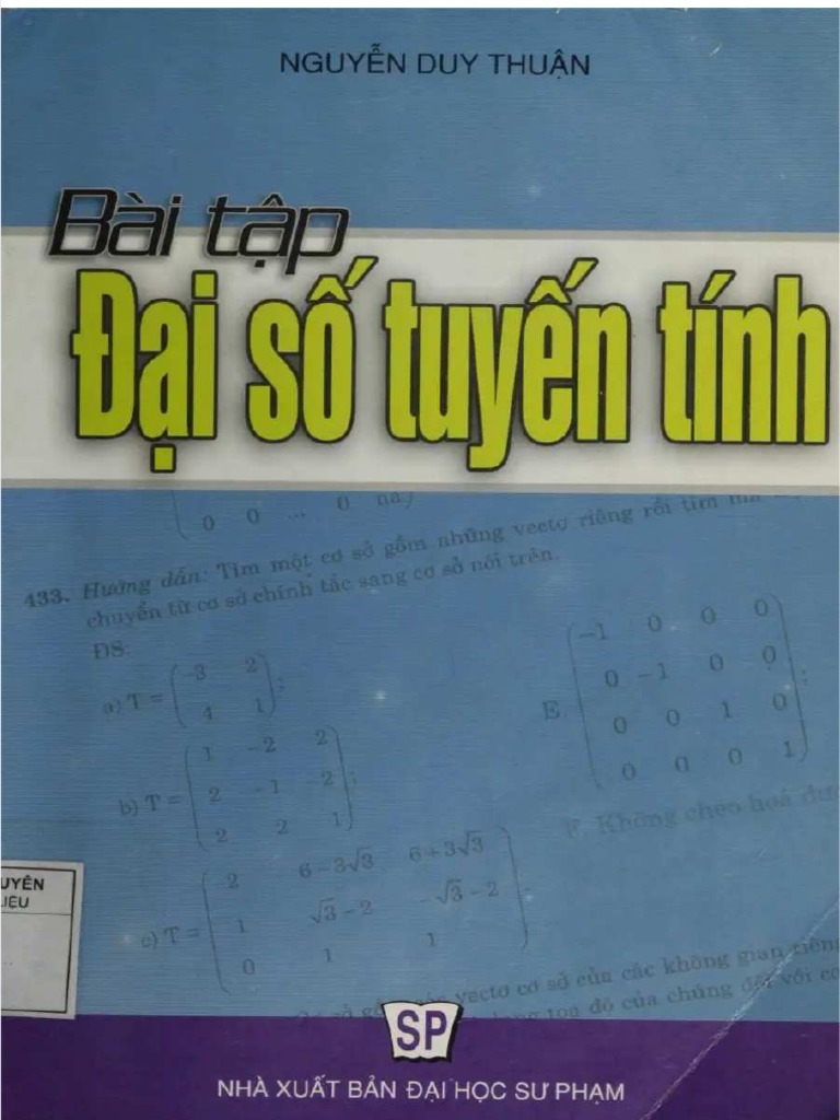 Wiac - Info PDF Bai Tap Dai So Tuyen Tinh NXB Dai Hoc Su Pham 2008 Nguyen Duy Thuan 3 PR | PDF