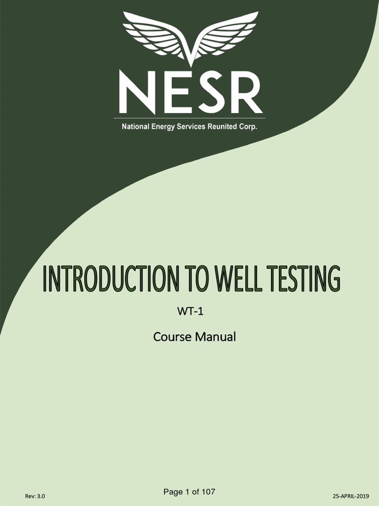 Introduction To Well Testing - NESR SWT Training | PDF Introduction To Well Testing - NESR SWT Training | PDF