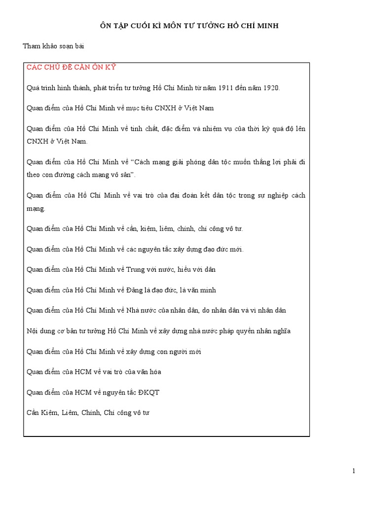 Nd Chú ý Ôn Tập Kỹ Thi Ck Môn Tthcm - 410 | PDF