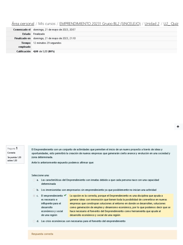 U2 - Quiz - Revisión Del Intento | PDF | Negocios | Finanzas y ... U2 - Quiz - Revisión Del Intento | PDF | Negocios | Finanzas y ...