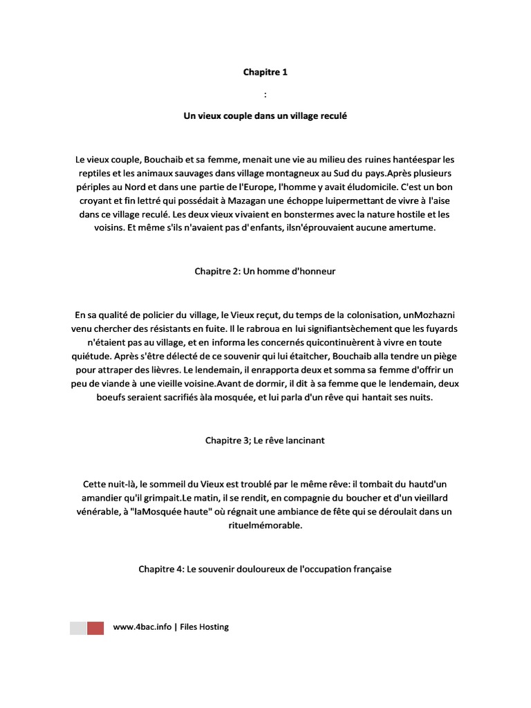 Il Etait Une Fois Un Vieux Couple Heureux Resume Des Chapitres | PDF