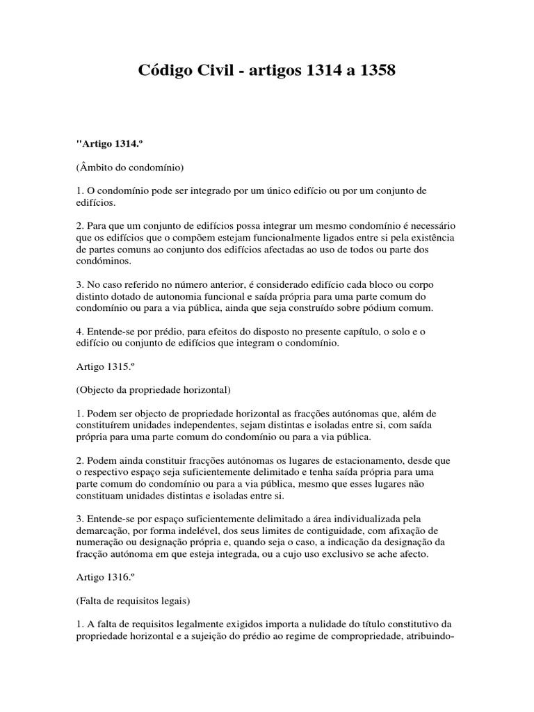 Codigo Civil | PDF | Condomínio | Propriedade