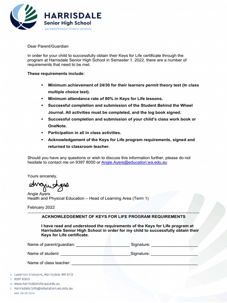 Keys 4 Life Acknowledgement Letter 2022 | PDF