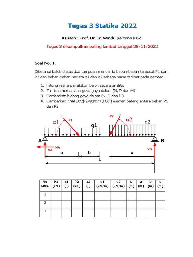 Tugas 3 Statika 2022 | PDF