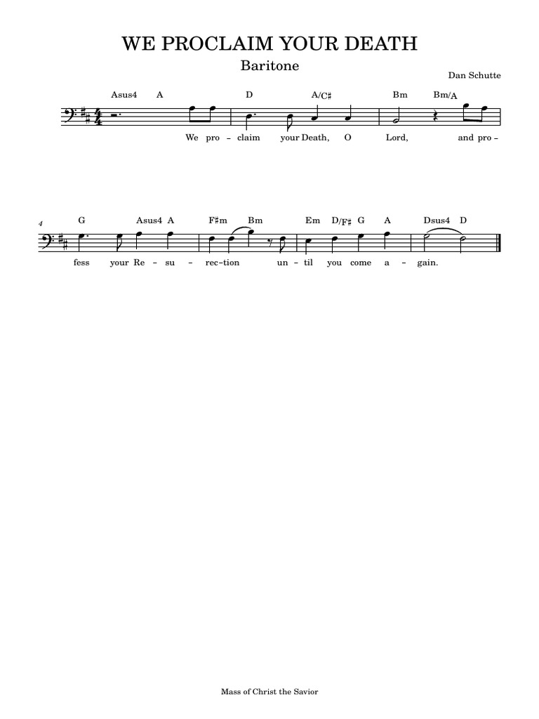 WE_PROCLAIM_YOUR_DEATH baritone MCS | PDF