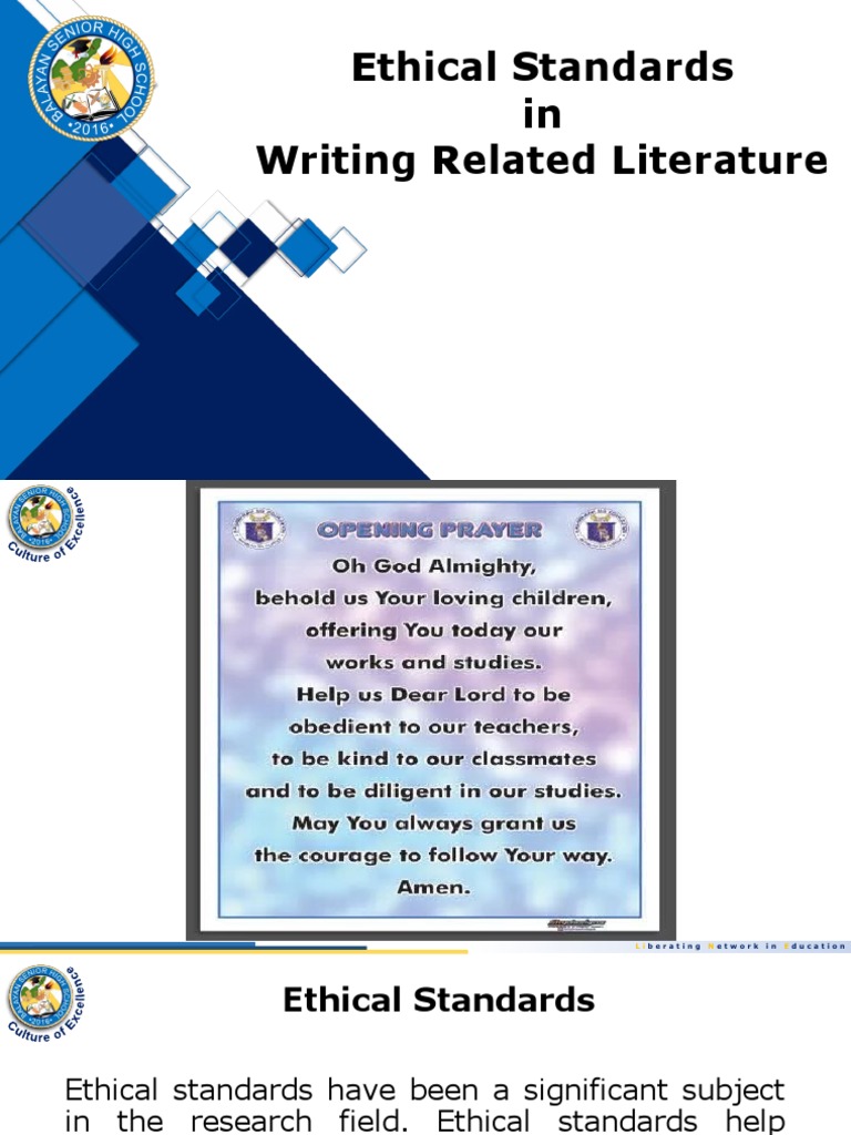 Follows Ethical Standards in Writing Related Literature | PDF ...
