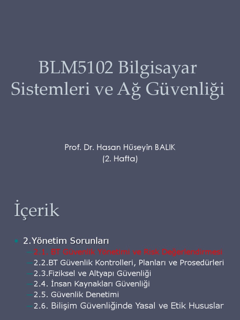 Computer and Network Security - 2 (Turkish) | PDF