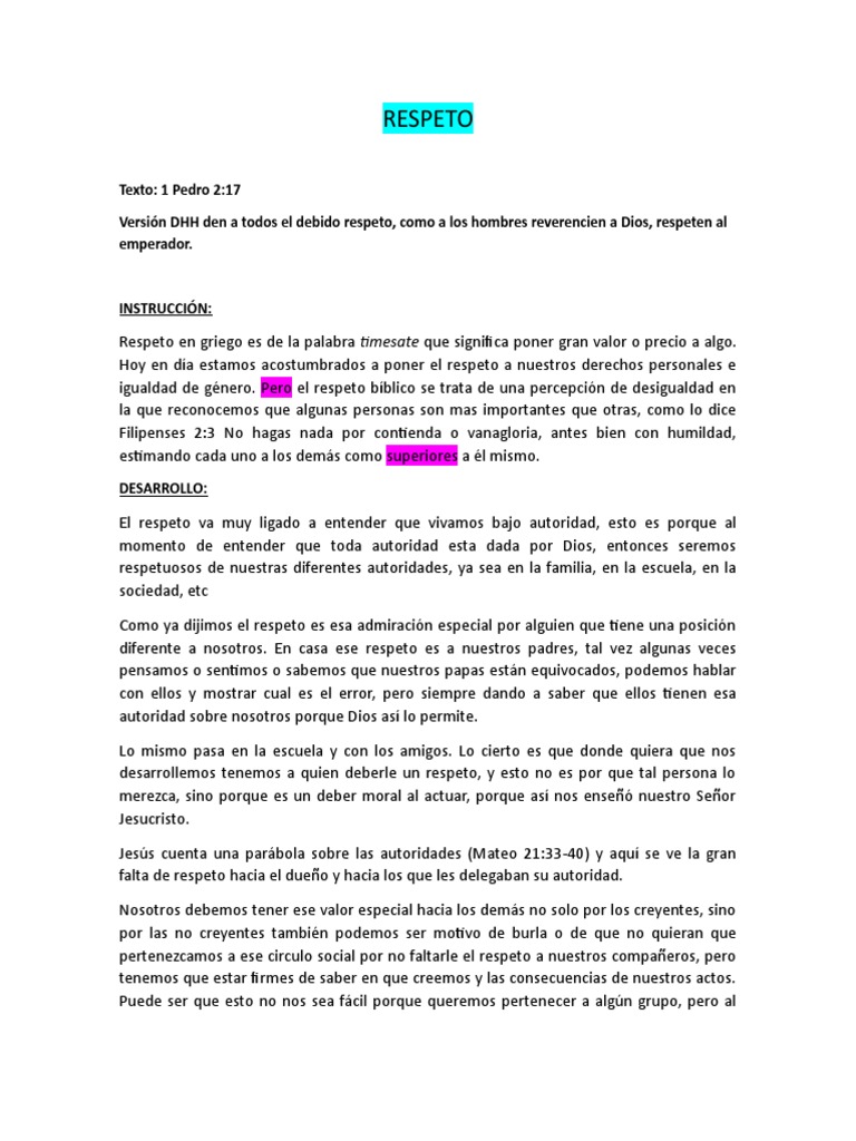 Respeto Pdf Dios Jesús