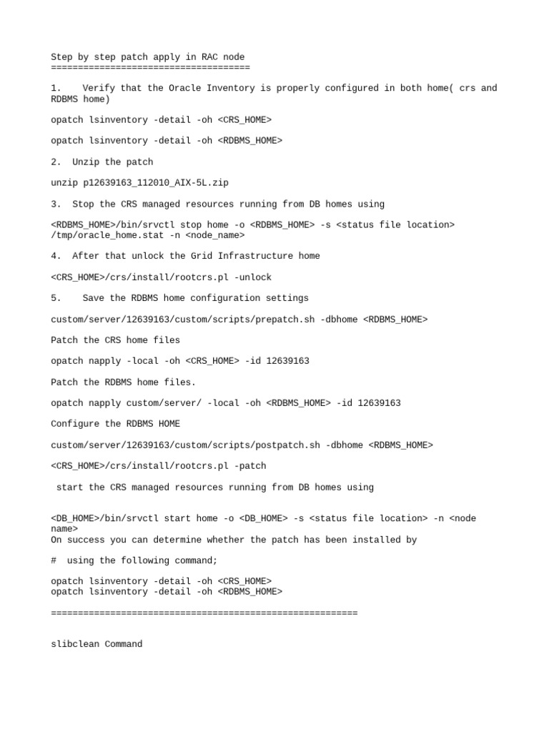 RAC Patch Apply | PDF