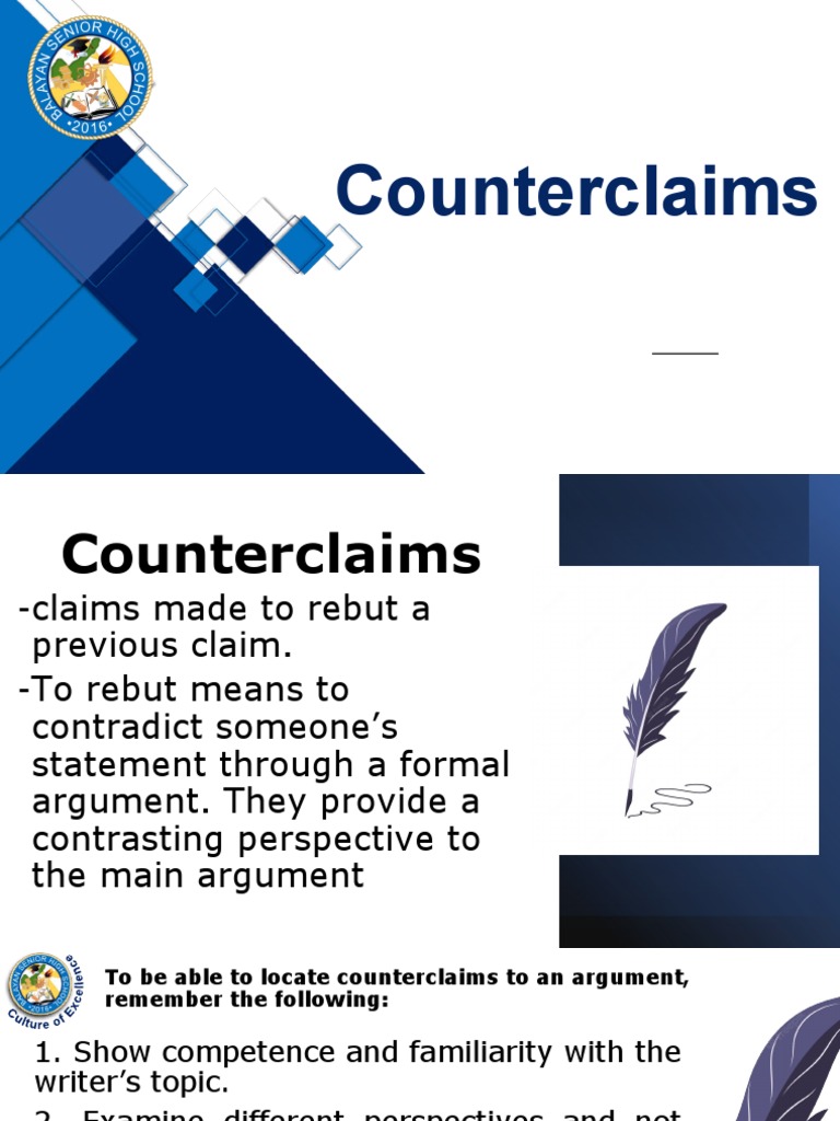 Understanding Counterclaims in Arguments | PDF