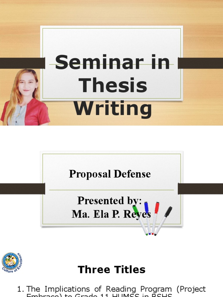 Title Defense Seminar in Thesis Writing | PDF