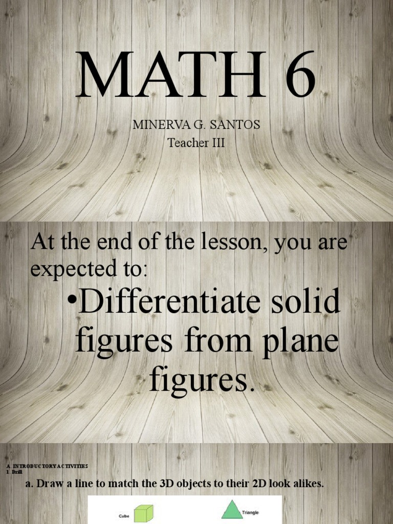 Distinguishing Plane and Solid Figures | PDF