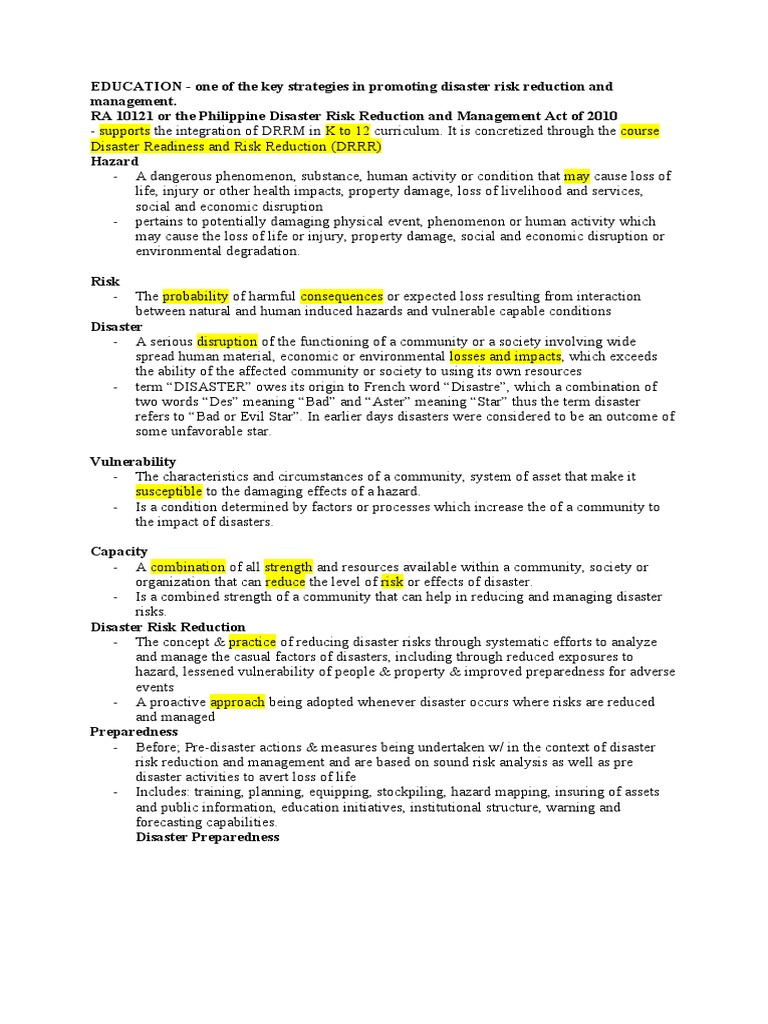 DRRR Module 1 | PDF | Hazards | Risk