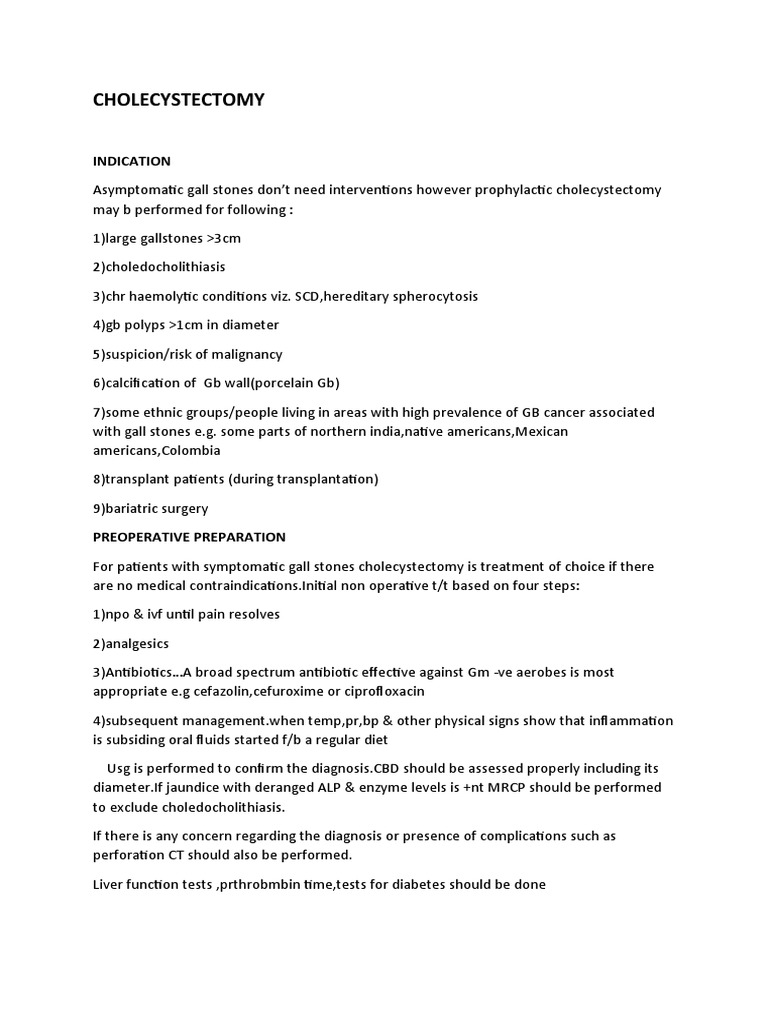 CHOLECYSTECTOMY | PDF | Gallbladder | Liver