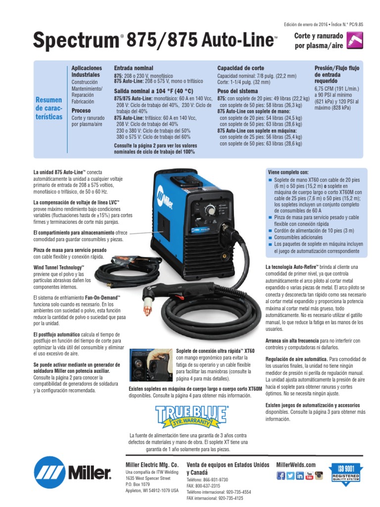 Ficha Técnica Spectrum 875 AutoLine ESPAÑOL | PDF