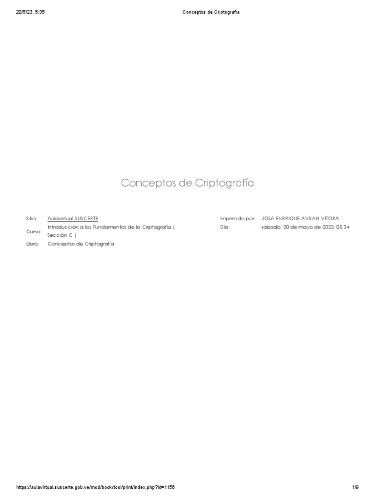 Conceptos de Criptografía | PDF