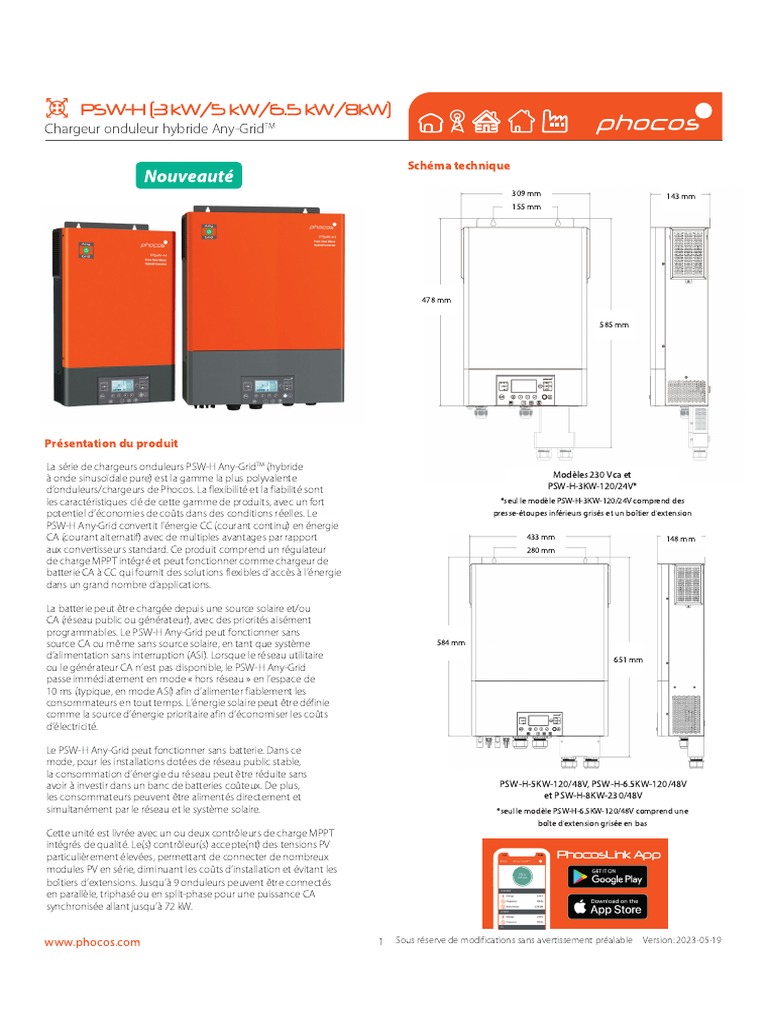 PSW - H Series - French Datasheet - 2023 05 19 | PDF