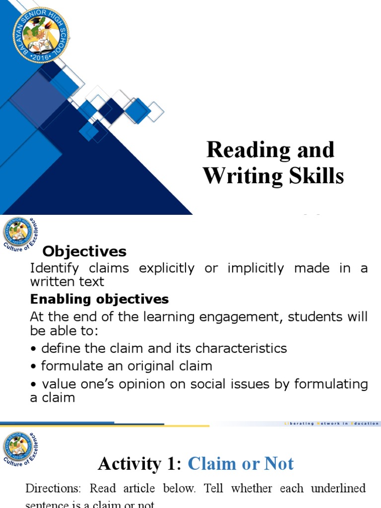Lesson1 - Week 5 Claim of Fact | PDF | Argument | Evidence