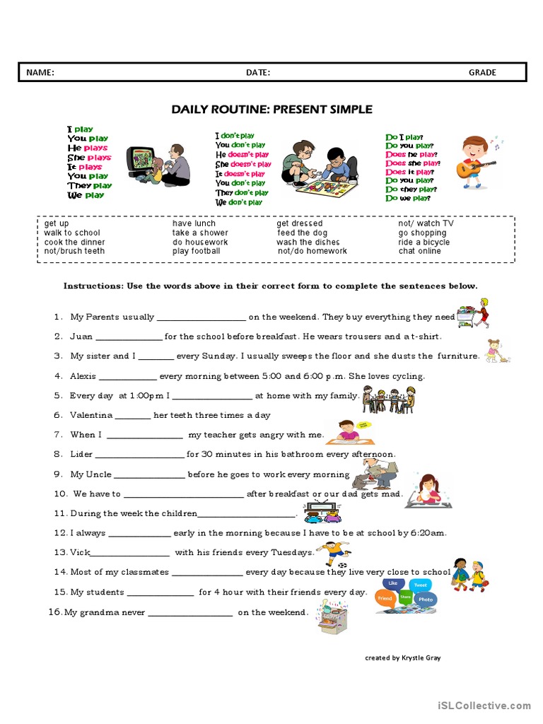 Daily Routine - Present Simple | PDF