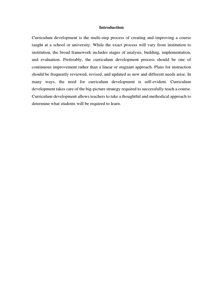 Term Paper - Curriculum Development | PDF