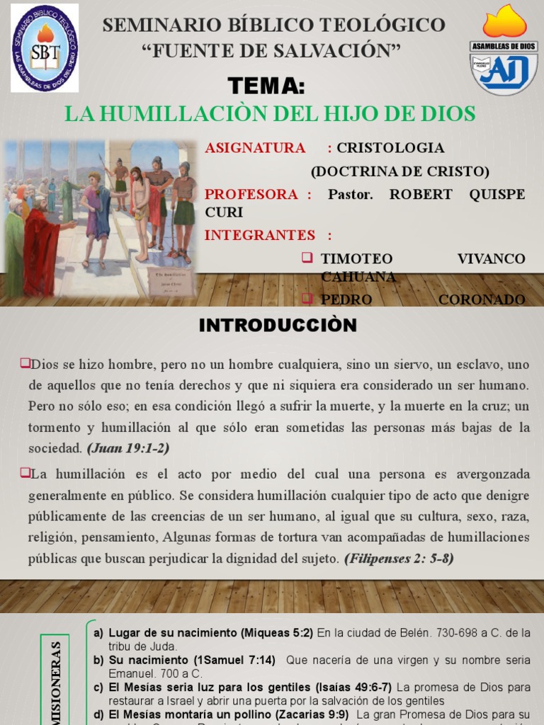 La Humillacion Del Hijo de DIOS | PDF | Mesías | Jesús