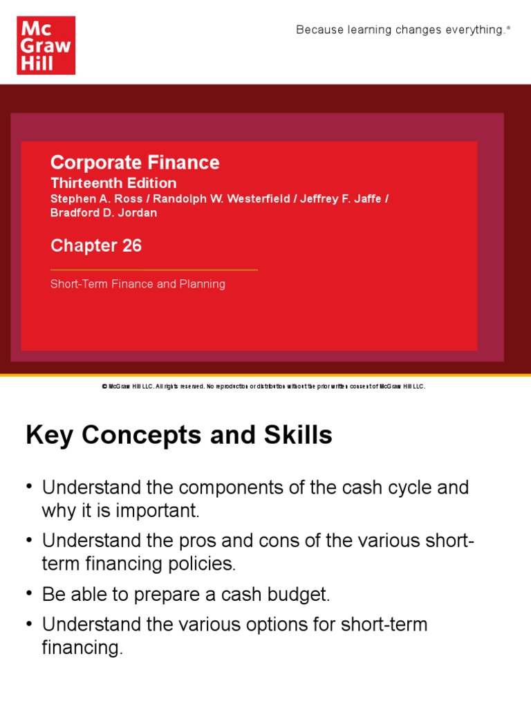 Ross Corporate 13e PPT CH26 Accessible | PDF | Working Capital | Balance Sheet