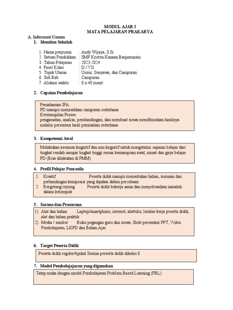 Modul Ajar - Andy Wijaya. S.si - Upload 1 - Compressed | PDF
