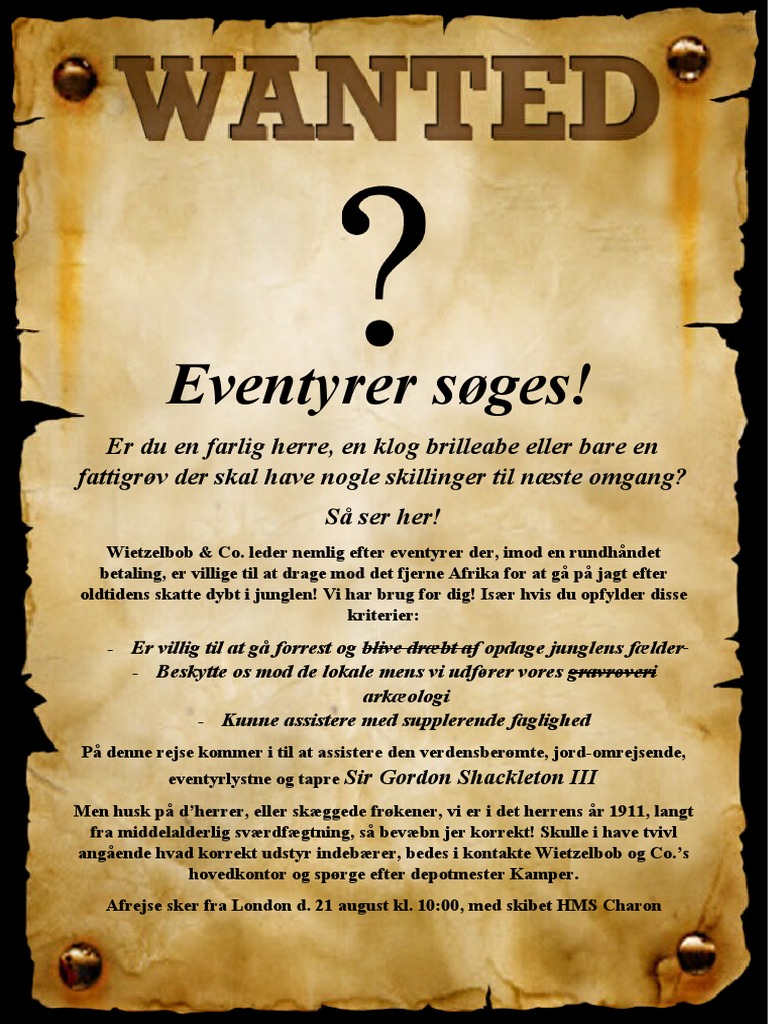 DND "Adventurers Wanted" | PDF