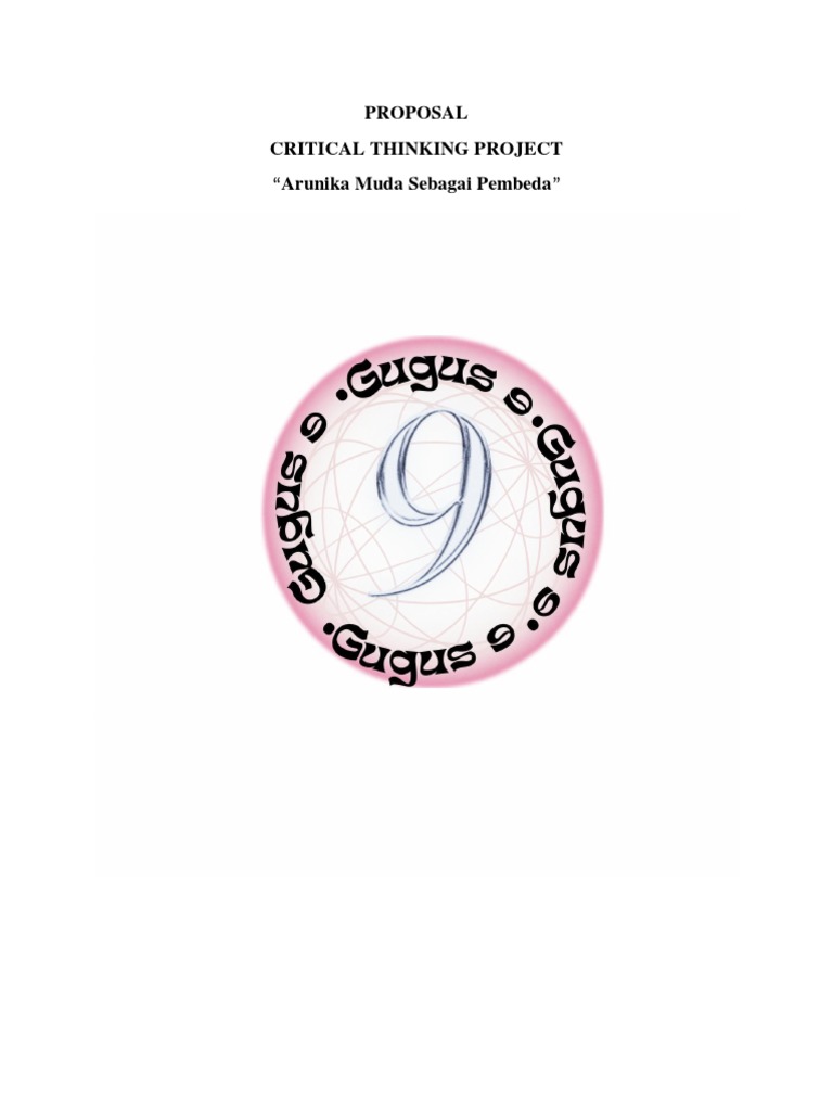 Proposal Critical Thinking Project-1 | PDF