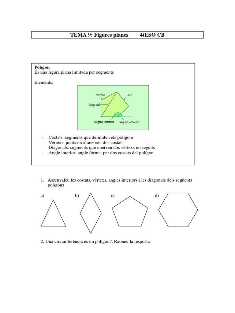 Tema: Polígons | PDF