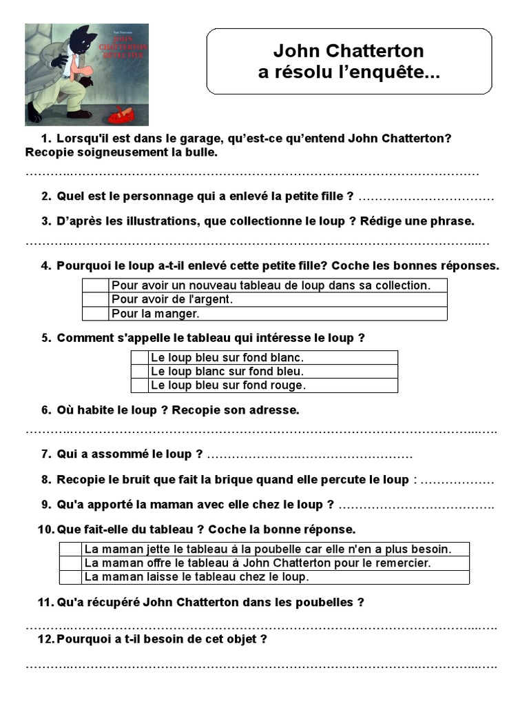 Fiche 3 Chatterton Detective | PDF