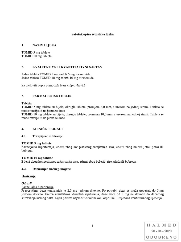 Tomid Tablete SPC | PDF