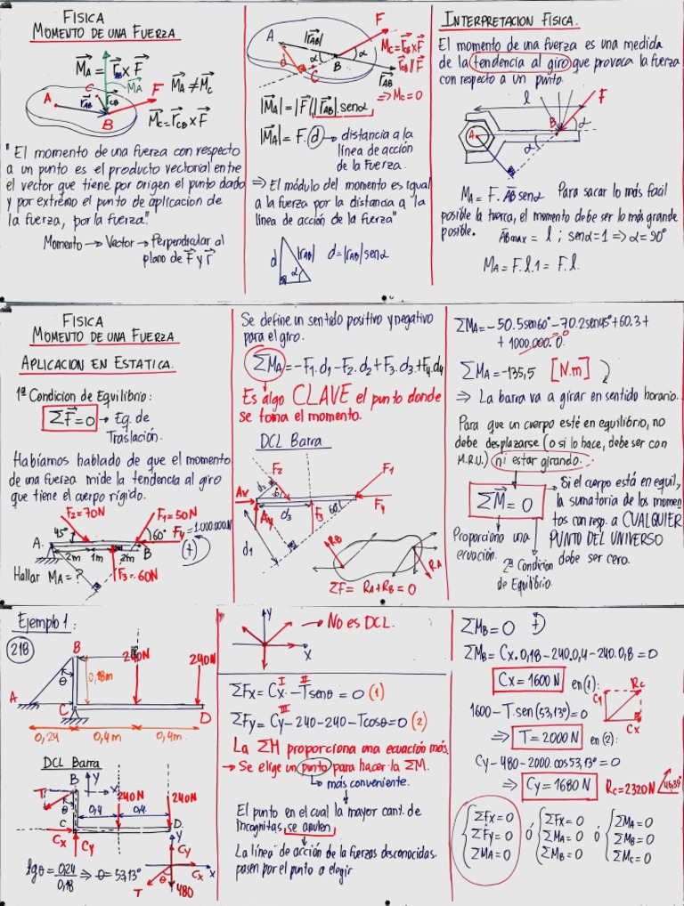 Momento de Fuerza en Física Estática | PDF