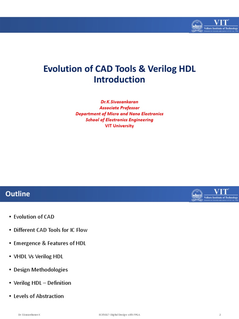 Fallsem2021 22 Ece5017 Eth Vl2021220105371 2021 09 21 Lec 3 Vhdl Vs Verilog Asic Vs Fpga Level