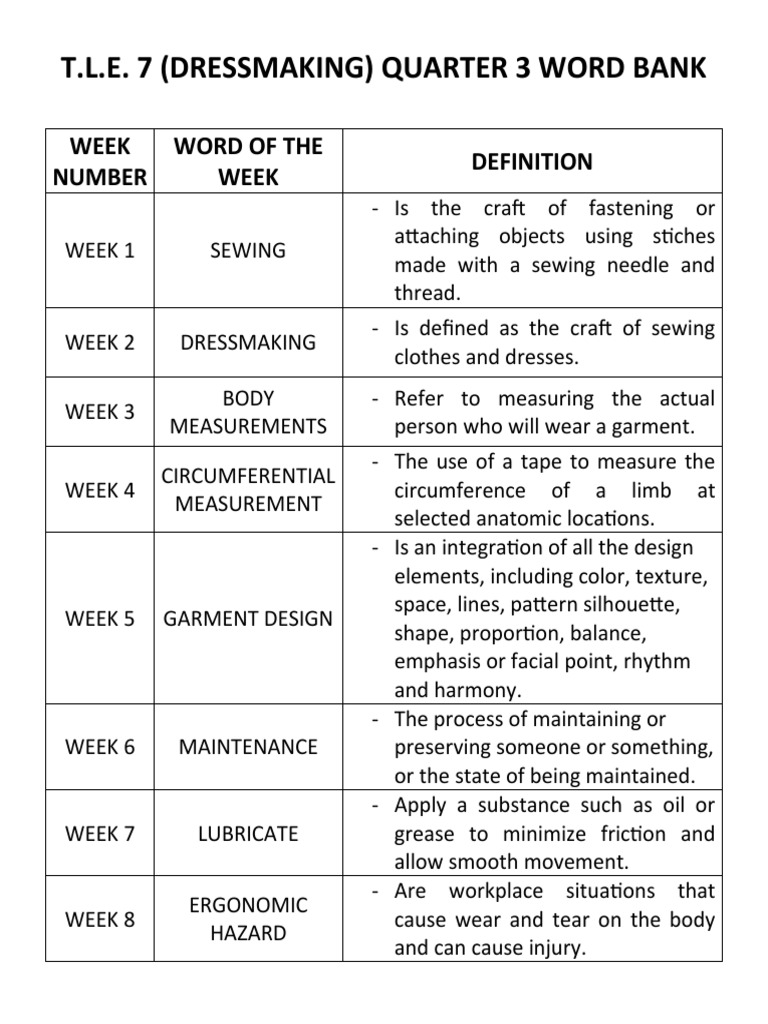 Wordbank q3 Words | PDF