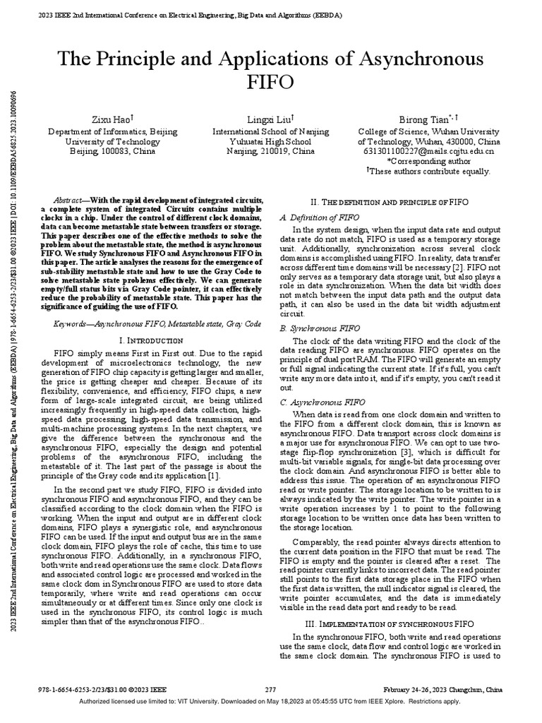 1.the Principle and Applications of Asynchronous FIFO | PDF