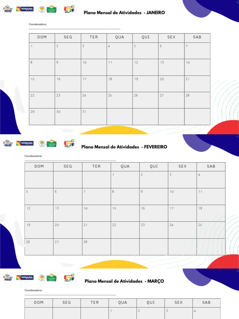 Plano Mensal de Atividades | PDF