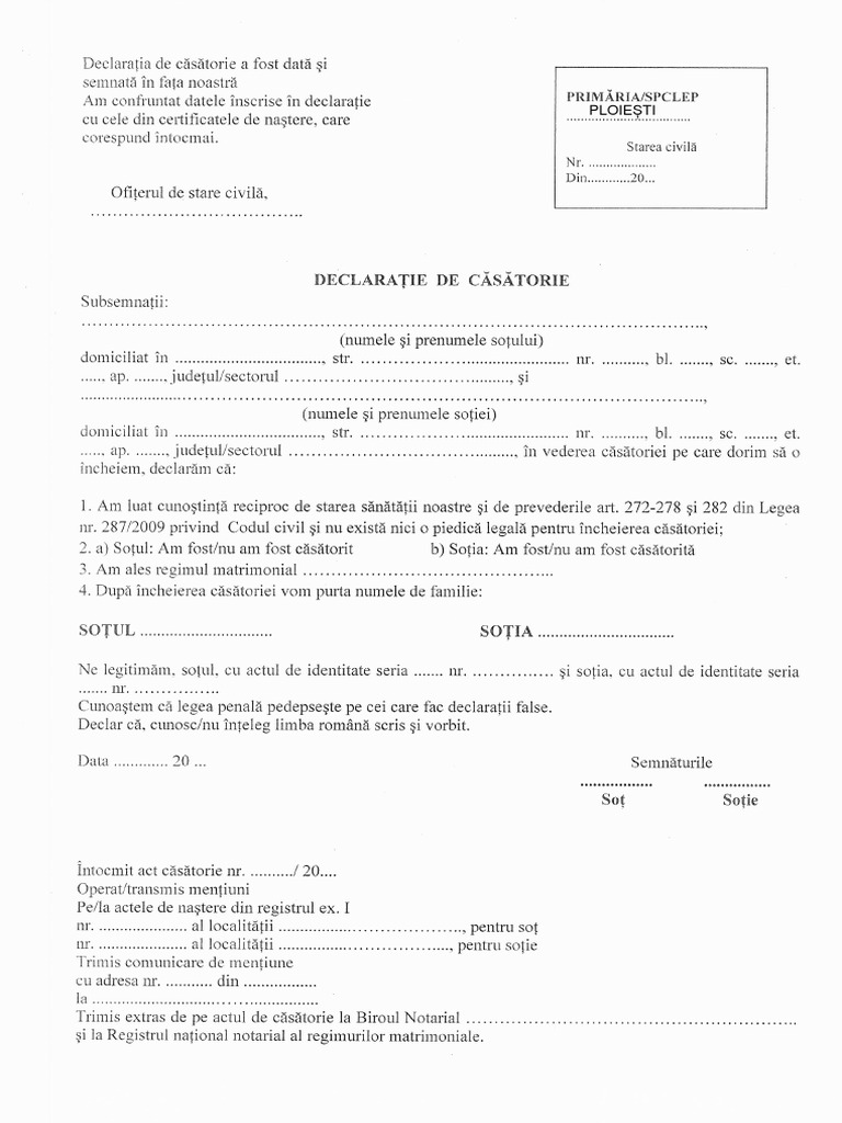 DECLARATIE-DE-CASATORIE | PDF