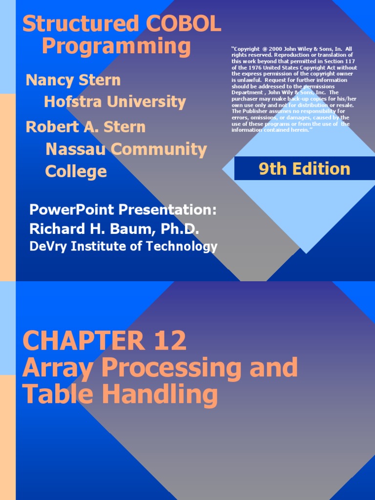 Structured COBOL Programming: Nancy Stern Hofstra University Robert A. Stern | PDF | Database ...