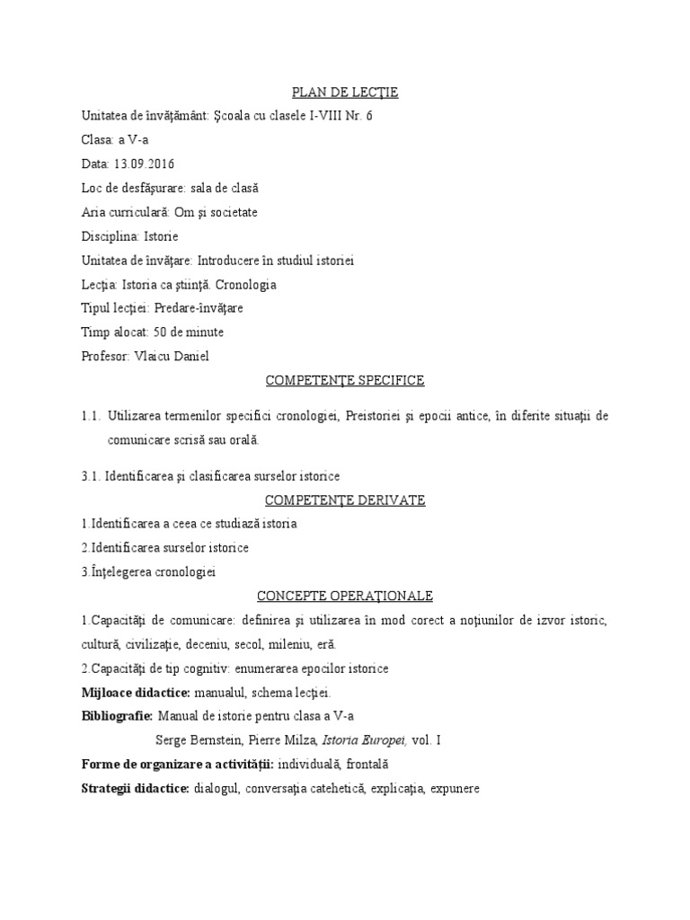 Plan de Lectie | PDF