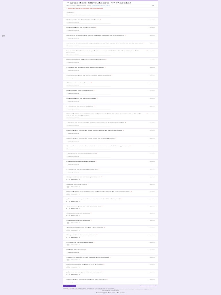 Parásito5-Simulacro 1° Parcial | PDF