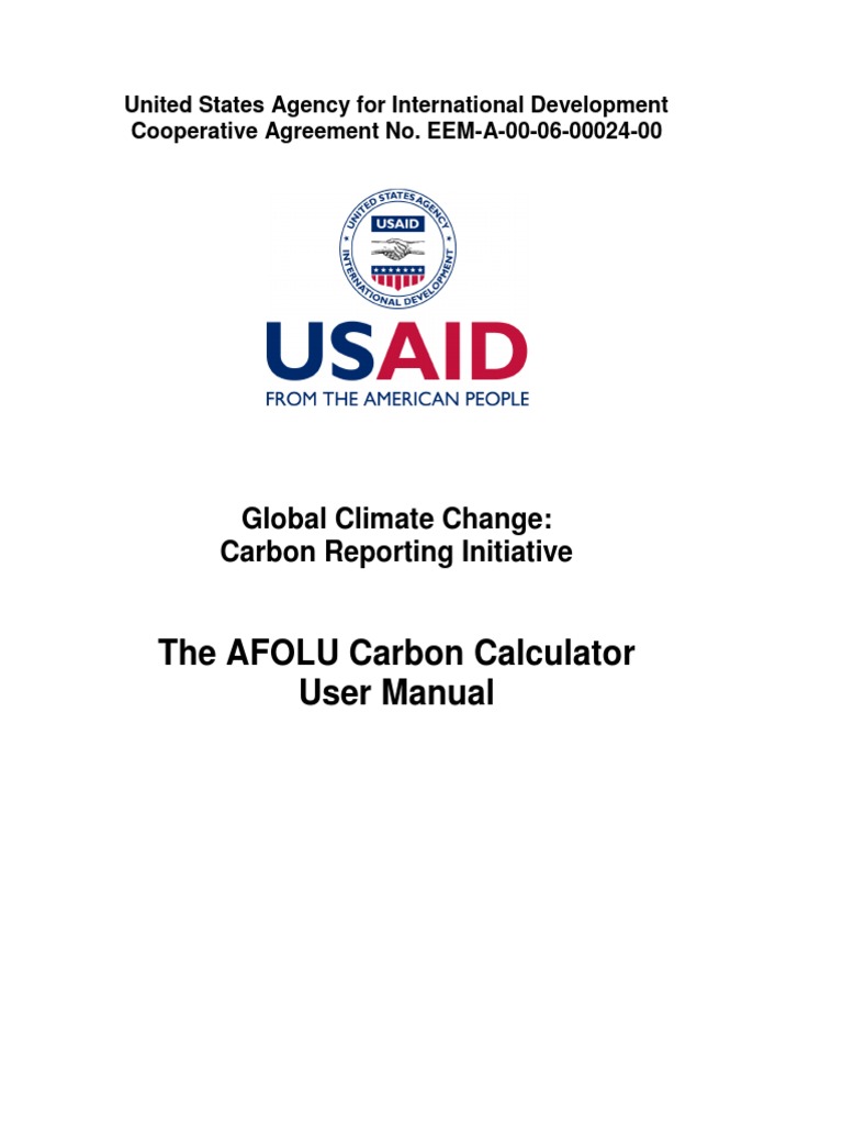 USAID AFOLU Carbon Calculator Manual | PDF | Climate Change Mitigation ...