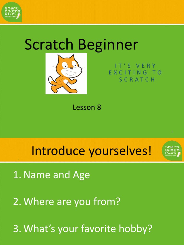 Scratch 1 Lesson 8 | PDF | Scratch (Programming Language) | Fish Scratch 1 Lesson 8 | PDF | Scratch (Programming Language) | Fish