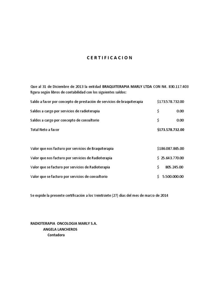 Certificacion | PDF | Cáncer | Terapia de radiación