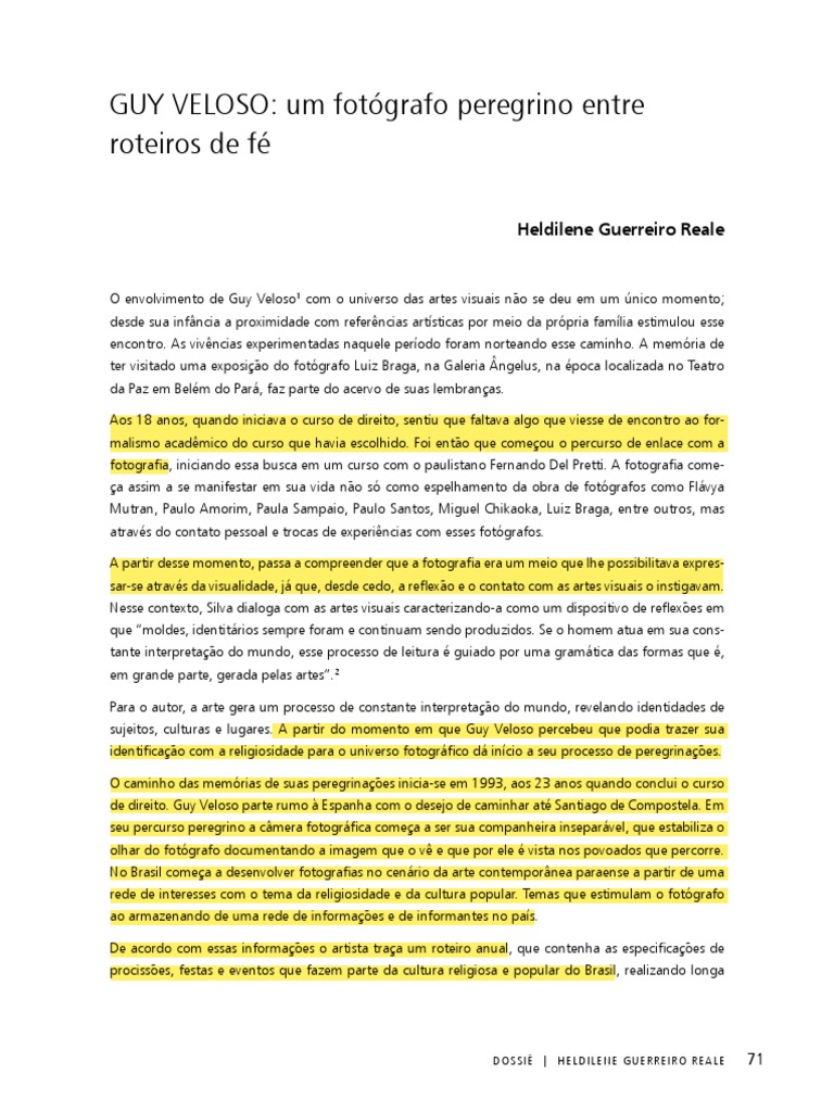 Guy Veloso: Fotografia e Religiosidade | PDF