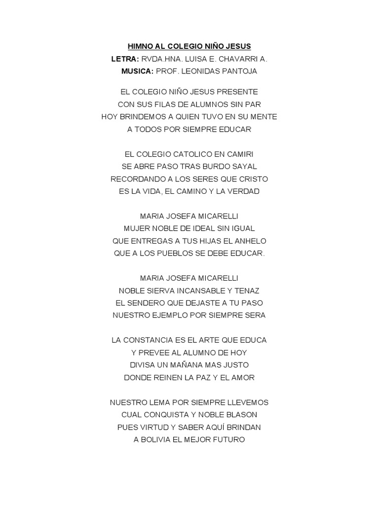 Himno Al Colegio | PDF