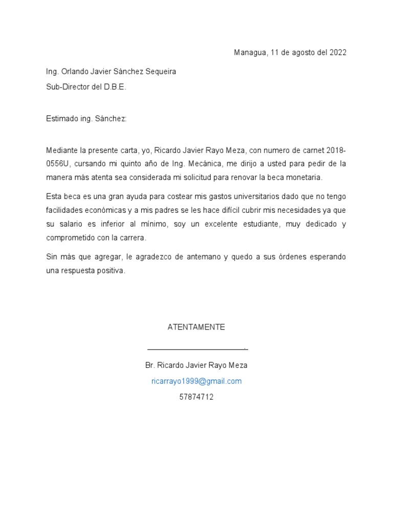 Carta de Renovación | PDF