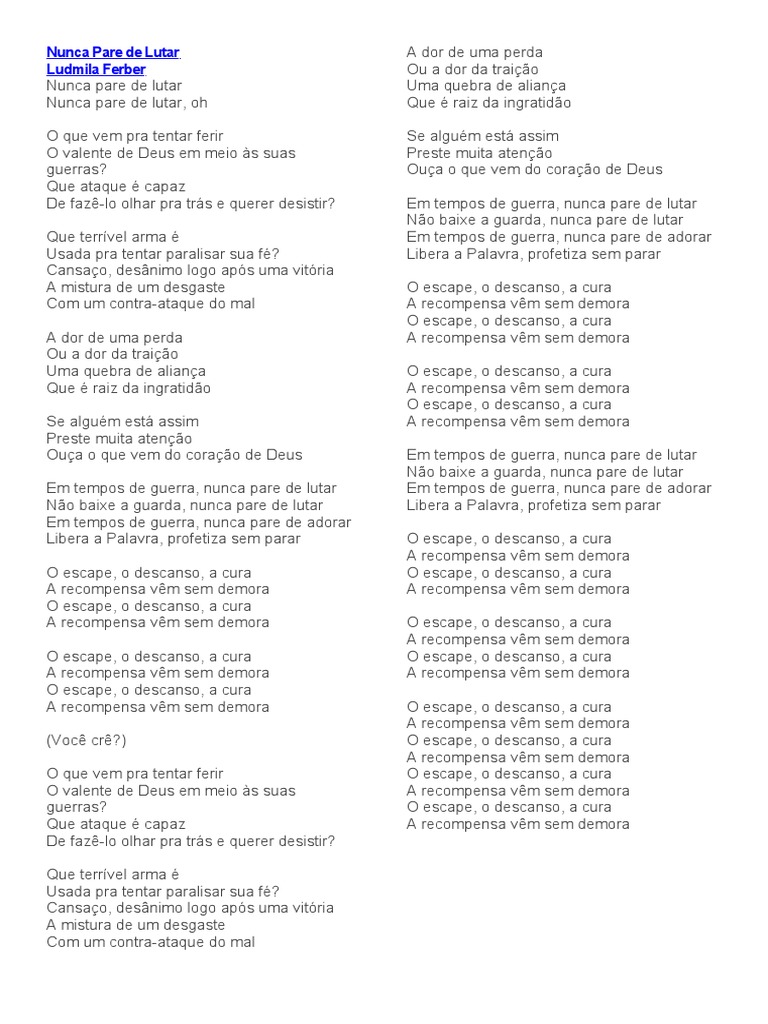 Nunca Pare de Lutar | PDF